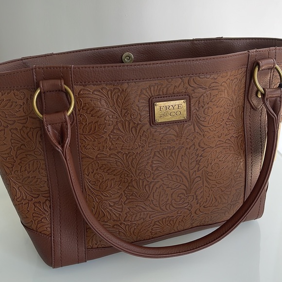 Frye | Bags | Nwt Frye And Co Embossed Shoulder Bag Dark Brown | Poshmark